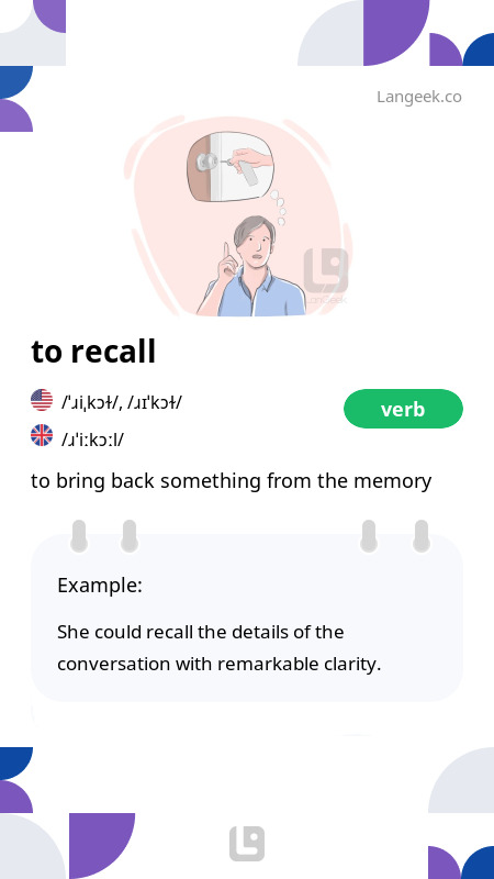 Definition & Meaning of "Recall" | Picture Dictionary
