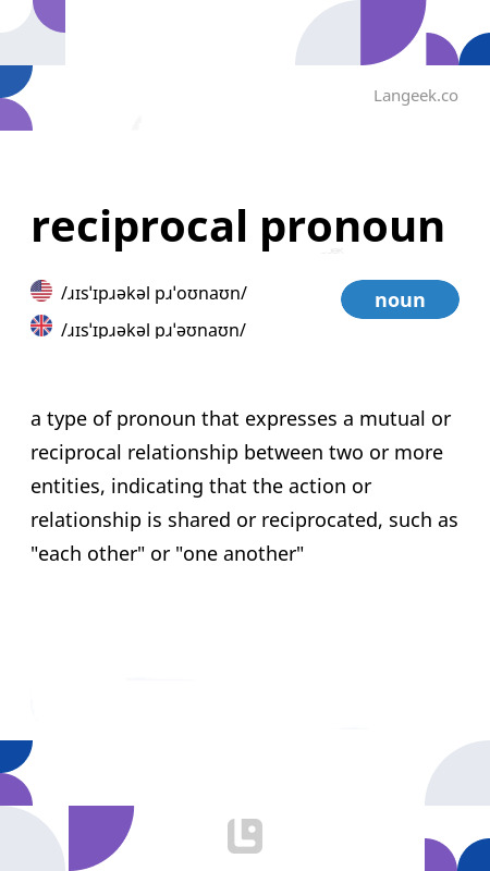 Definition & Meaning of "Reciprocal pronoun" | Picture Dictionary