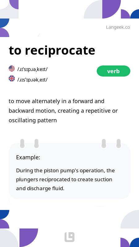 Definition Meaning of Reciprocate Picture Dictionary