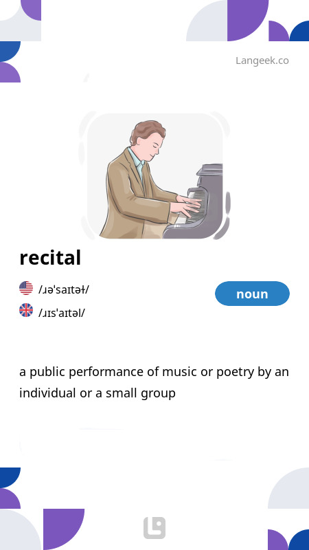 Definition & Meaning of "Recital" | Picture Dictionary