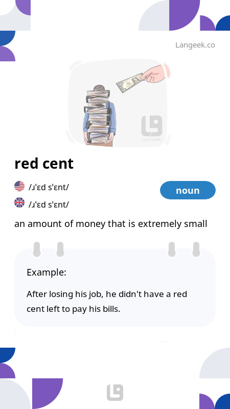Definition & Meaning of "Red cent" | LanGeek