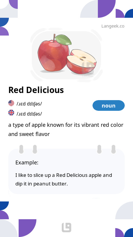 Definition & Meaning of "Red delicious" | LanGeek