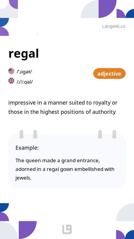 Definition & Meaning of "Regal" | Picture Dictionary