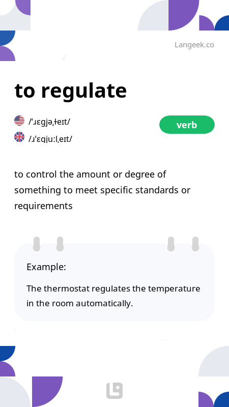 Definition & Meaning of "Regulate" | Picture Dictionary