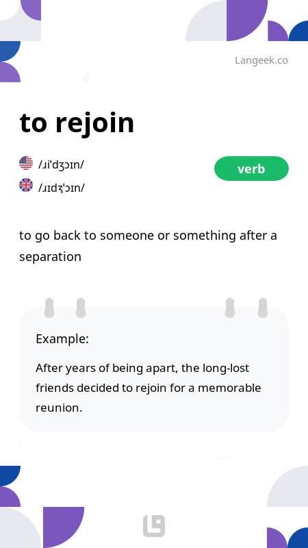 Definition & Meaning of "Rejoin" | Picture Dictionary