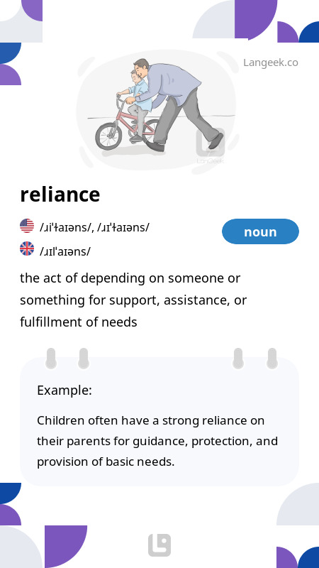 Definition & Meaning of "Reliance" | LanGeek