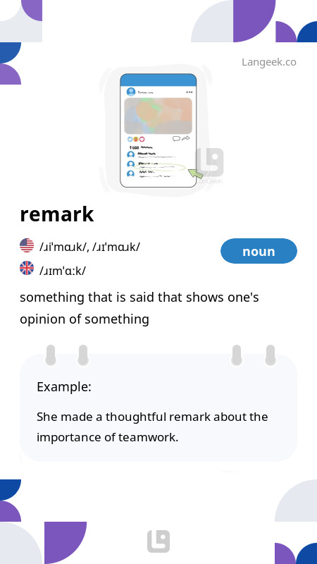 Definition & Meaning of "Remark" | Picture Dictionary