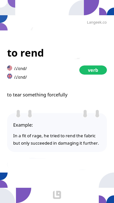 Definition & Meaning of "Rend" | Picture Dictionary