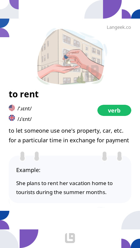 Definition & Meaning of "Rent" | LanGeek