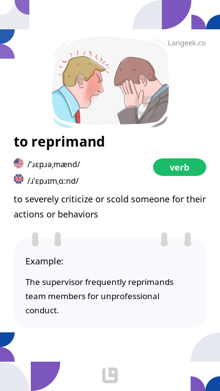 Definition & Meaning of "Reprimand" | Picture Dictionary