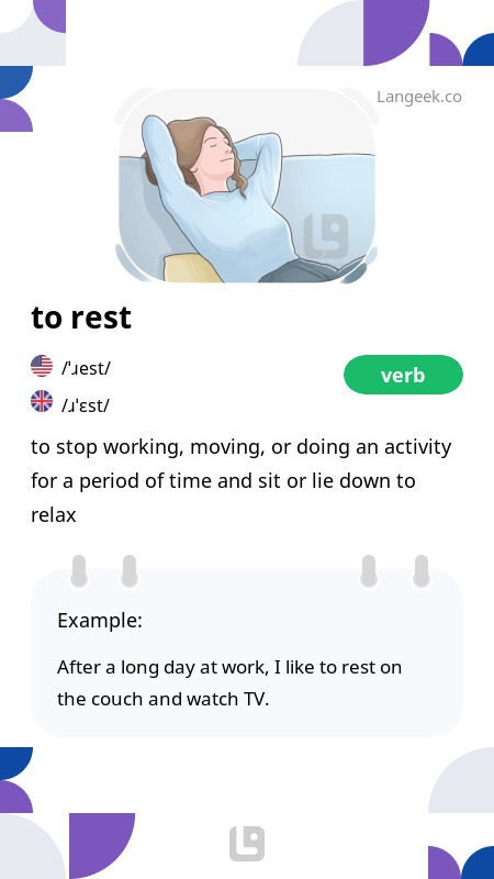 Definition & Meaning of "Rest" | LanGeek