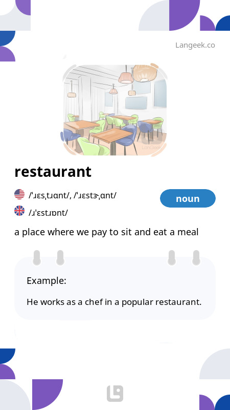 Definition & Meaning of "Restaurant" | Picture Dictionary
