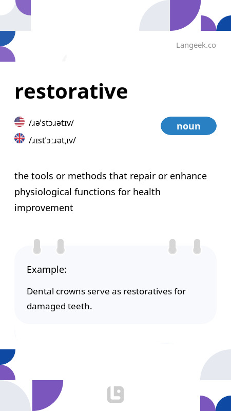 Definition & Meaning of "Restorative" | Picture Dictionary