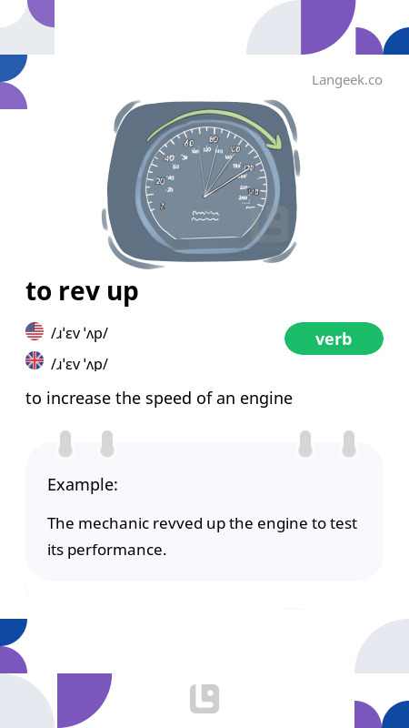 Definition & Meaning of "Rev up" | Picture Dictionary