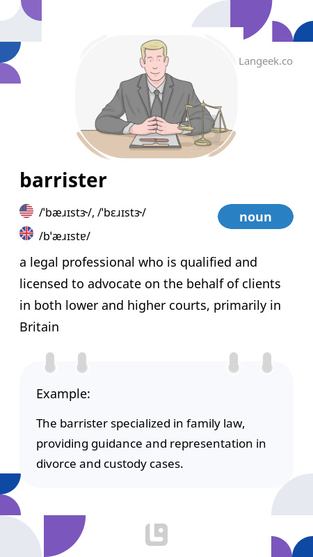 Definition & Meaning of "Barrister" | Picture Dictionary