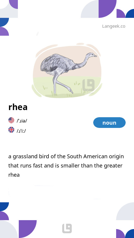 Definition & Meaning of "Rhea" | Picture Dictionary