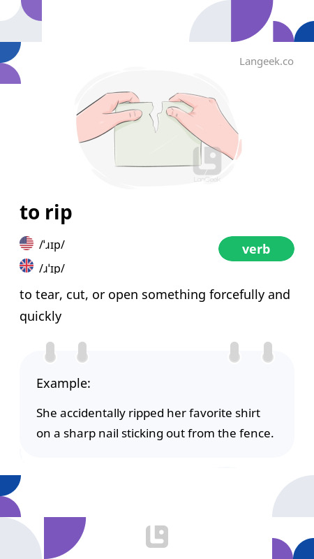 Definition & Meaning of "Rip" | Picture Dictionary