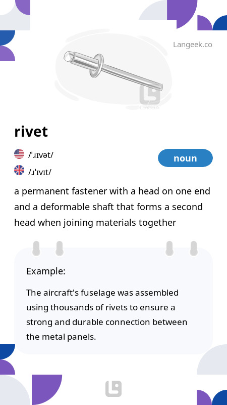 Definition & Meaning of "Rivet" | LanGeek