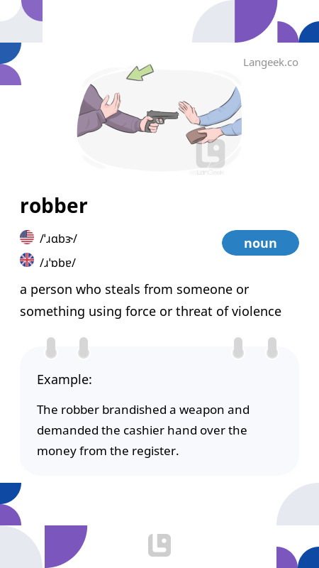 Definition & Meaning of "Robber" | Picture Dictionary