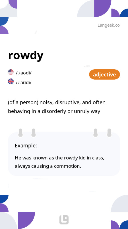 Definition & Meaning of "Rowdy" | Picture Dictionary
