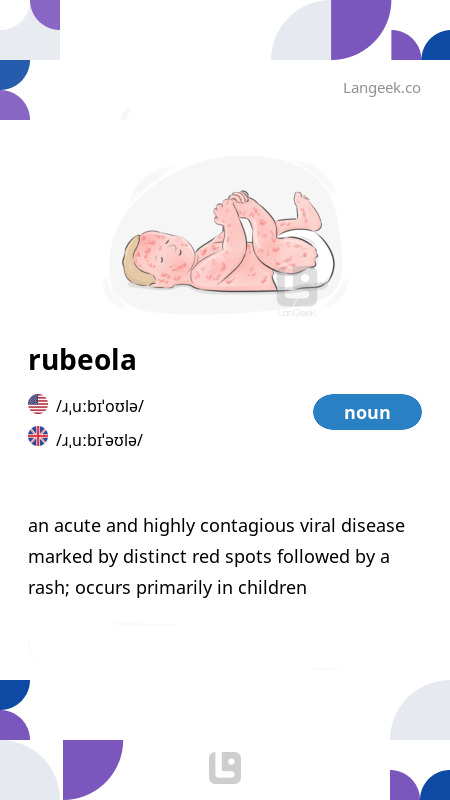 Definition & Meaning of "Rubeola" | LanGeek