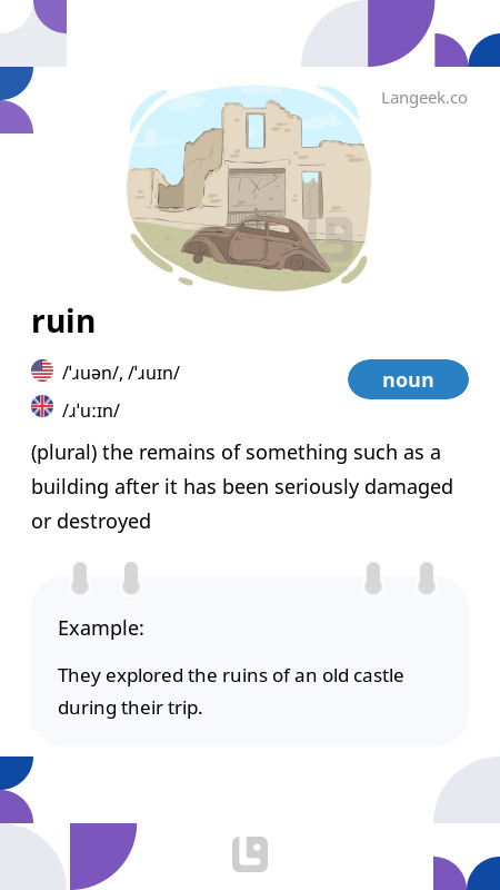 Definition & Meaning of "Ruin" | LanGeek
