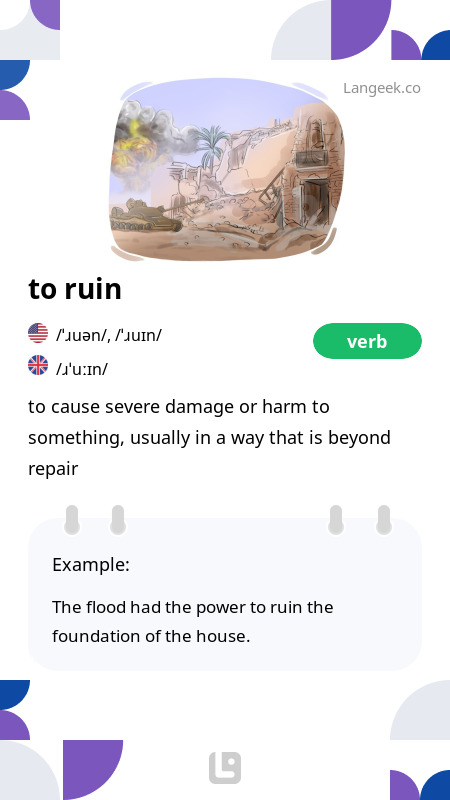 Definition & Meaning of "Ruin" | LanGeek