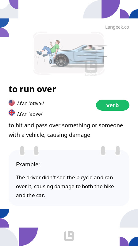 Definition & Meaning of "Run over" | Picture Dictionary