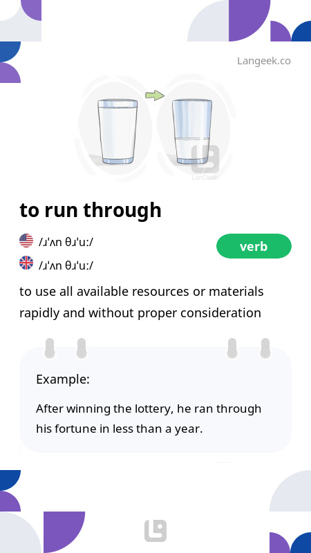 Definition & Meaning of "Run through" | Picture Dictionary