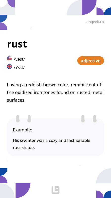 Definition & Meaning of "Rust" | Picture Dictionary