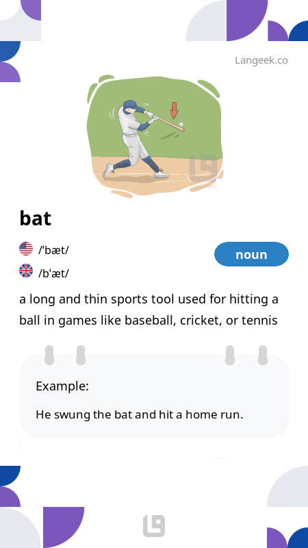 Definition & Meaning of "Bat" | Picture Dictionary