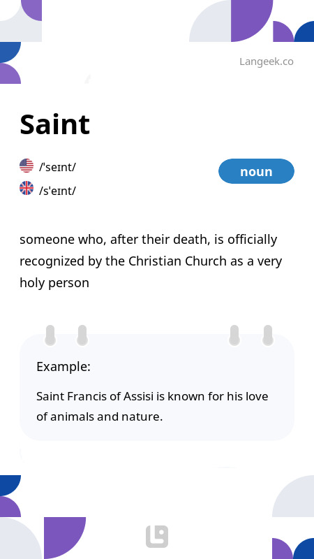Definition & Meaning of "Saint" | Picture Dictionary