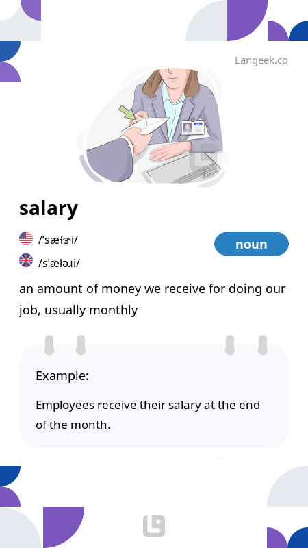 Definition & Meaning of "Salary" | LanGeek