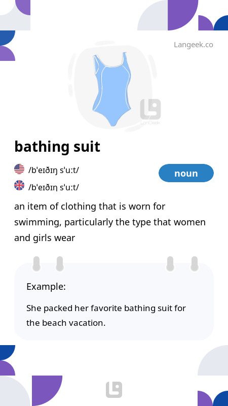 Definition & Meaning of "Bathing suit" | Picture Dictionary