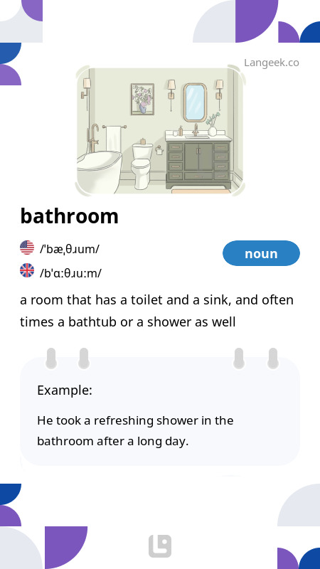 Definition & Meaning of "Bathroom" | Picture Dictionary