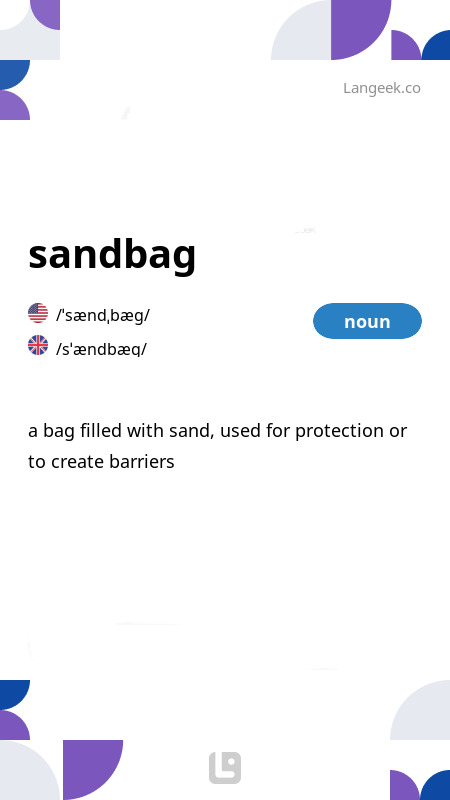 Definition & Meaning of "Sandbag" | Picture Dictionary