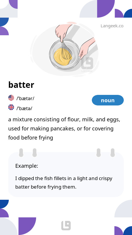 Definition & Meaning of "Batter" | Picture Dictionary