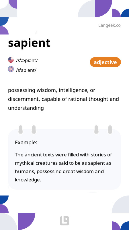 Definition & Meaning of "Sapient" | Picture Dictionary