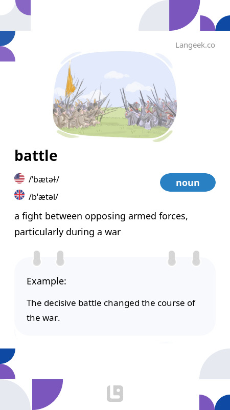 Definition & Meaning of "Battle" | LanGeek