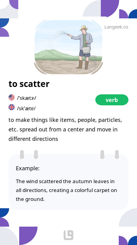 Definition & Meaning of "Scatter" | Picture Dictionary