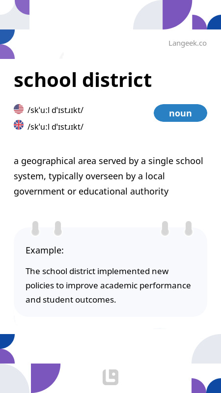 Definition & Meaning of "School district" | Picture Dictionary