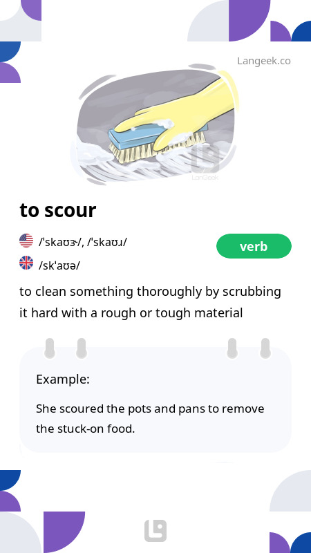 Definition & Meaning of "Scour" | Picture Dictionary