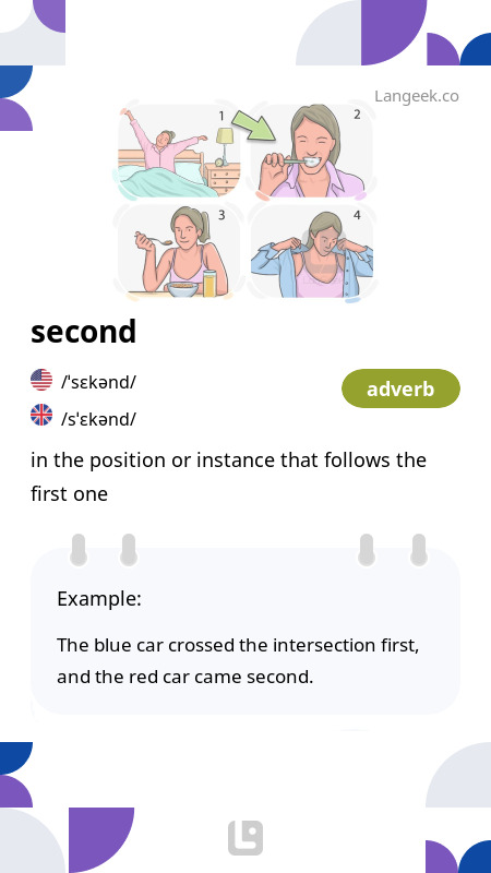Definition & Meaning of "Second" | Picture Dictionary