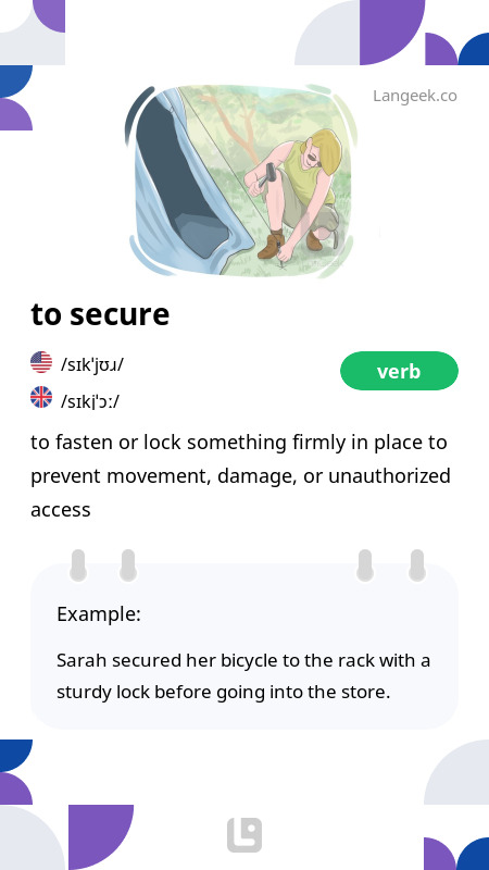 Definition & Meaning of "Secure" | Picture Dictionary