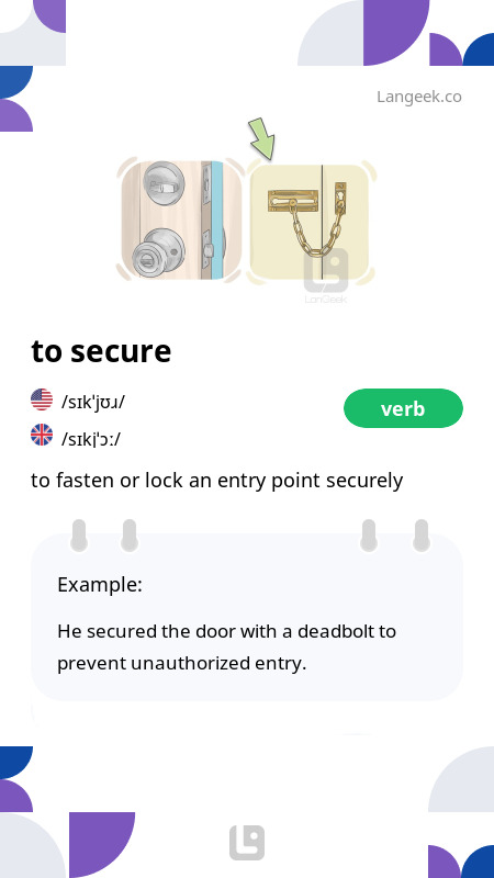 Definition & Meaning of "Secure" | Picture Dictionary