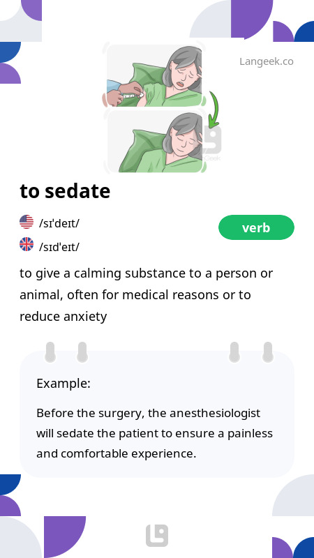 Definition And Meaning Of Sedate Langeek