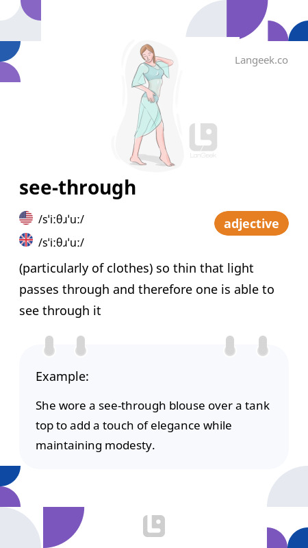 Definition & Meaning of "See-through" | Picture Dictionary