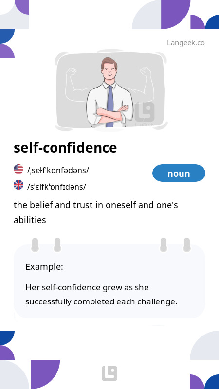 Definition & Meaning of "Self-confidence" | LanGeek