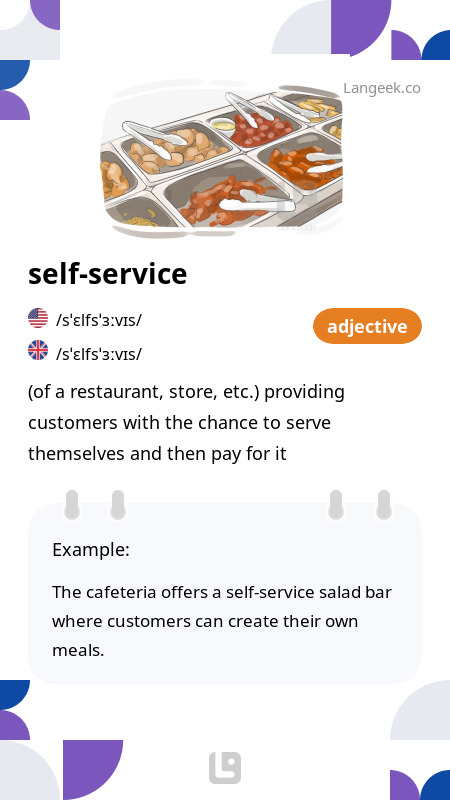 Definition & Meaning of "Self-service" | LanGeek