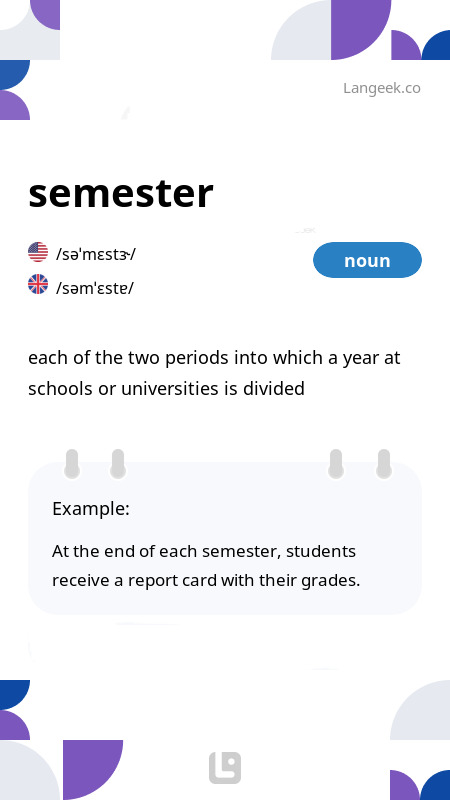 Definition & Meaning of "Semester" | Picture Dictionary